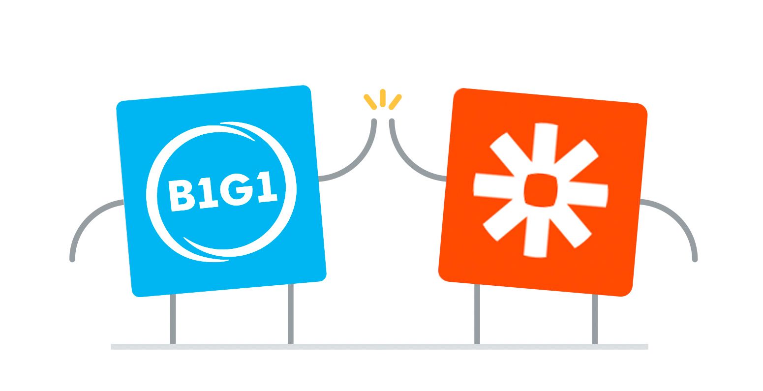 B1G1 is the First Business giving App on Zapier
